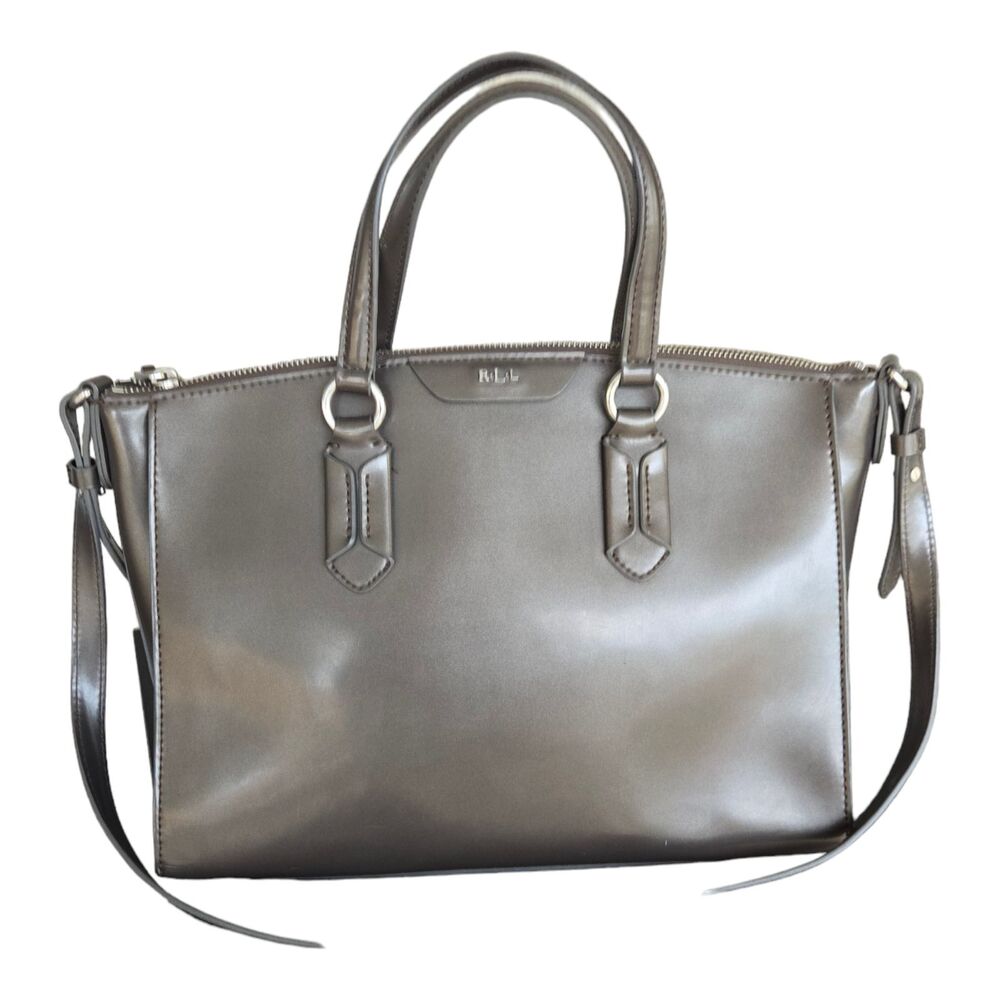 Lauren Ralph Lauren Tate Metallic Gray Silver Patent … - Gem